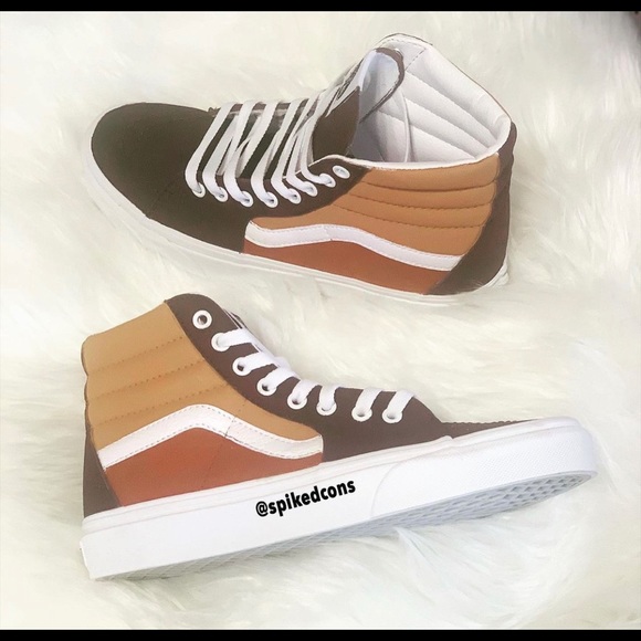 Vans | Shoes | Custom 3 Shades Of Brown Sk8 Vans | Poshmark